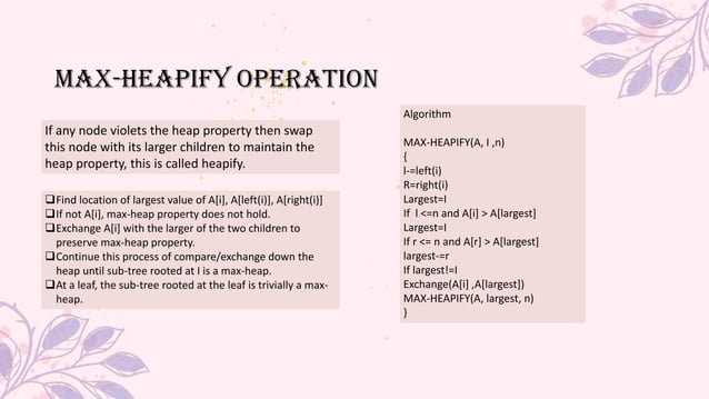 Heaps & its operation -Max Heap, Min Heap | PPT Heaps & its operation -Max Heap, Min Heap | PPT