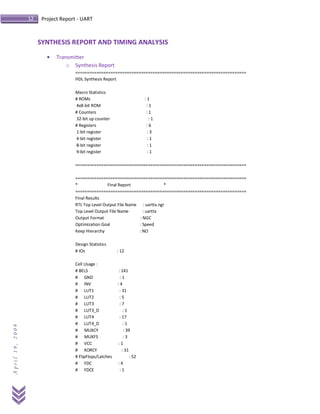 Universal asynchronous receiver-transmitter UART Dsa project report | PDF