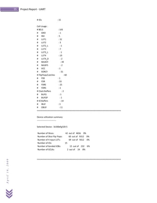 Universal asynchronous receiver-transmitter UART Dsa project report | PDF