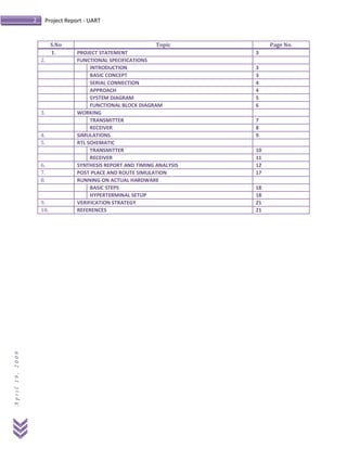 Universal asynchronous receiver-transmitter UART Dsa project report | PDF