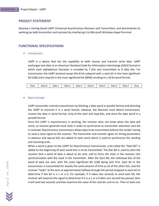 Universal asynchronous receiver-transmitter UART Dsa project report | PDF