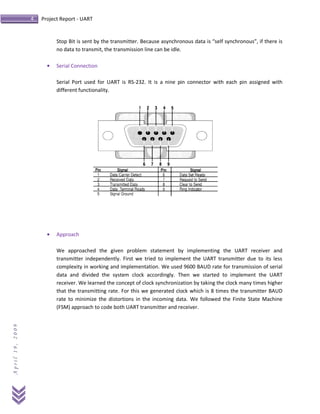 Universal asynchronous receiver-transmitter UART Dsa project report | PDF