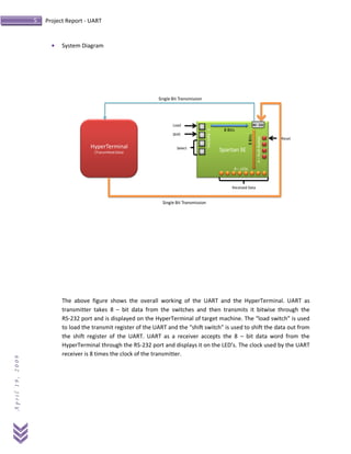 Universal asynchronous receiver-transmitter UART Dsa project report | PDF