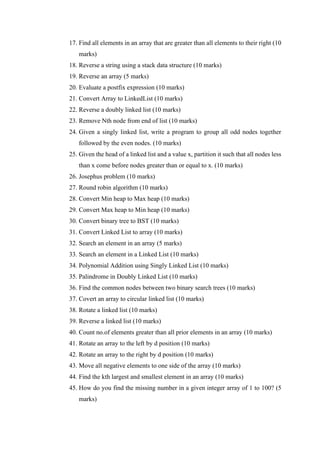 DSA Question Bank | PDF