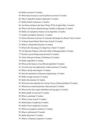 DSA Question Bank | PDF