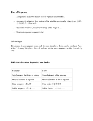 Sequence and Series Word File || Discrete Structure | DOC