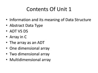 Dsa unit 1 | PPTX | Databases | Computer Software and Applications