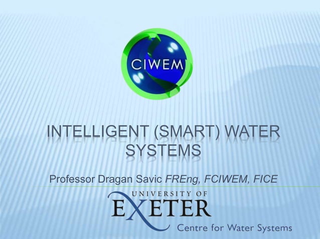 Intelligent / Smart Water Systems | PPTX