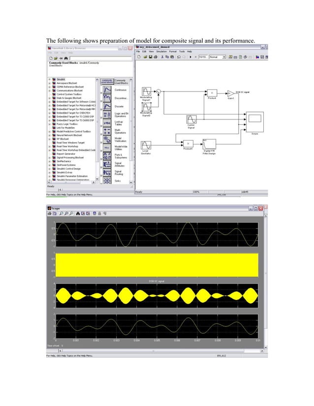Double Side Band Suppressed Carrier Dsb Sc Modulation Demodulation Using Matlab Simulink Model