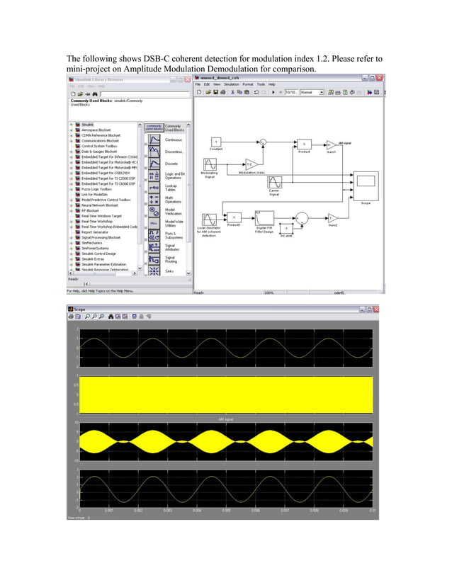 Double Side Band Suppressed Carrier Dsb Sc Modulation Demodulation Using Matlab Simulink Model