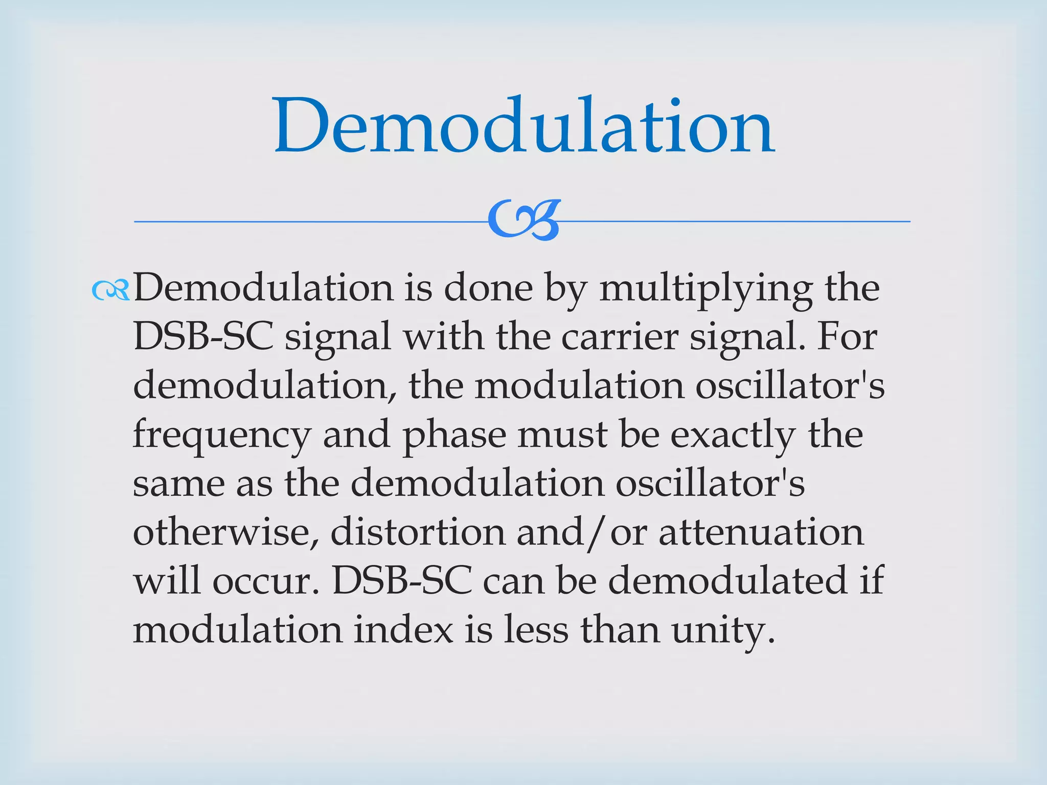 DSB-SC Demodulation using matlab | PPTX