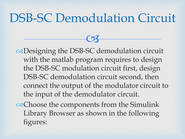 DSB-SC Demodulation using matlab | PPTX