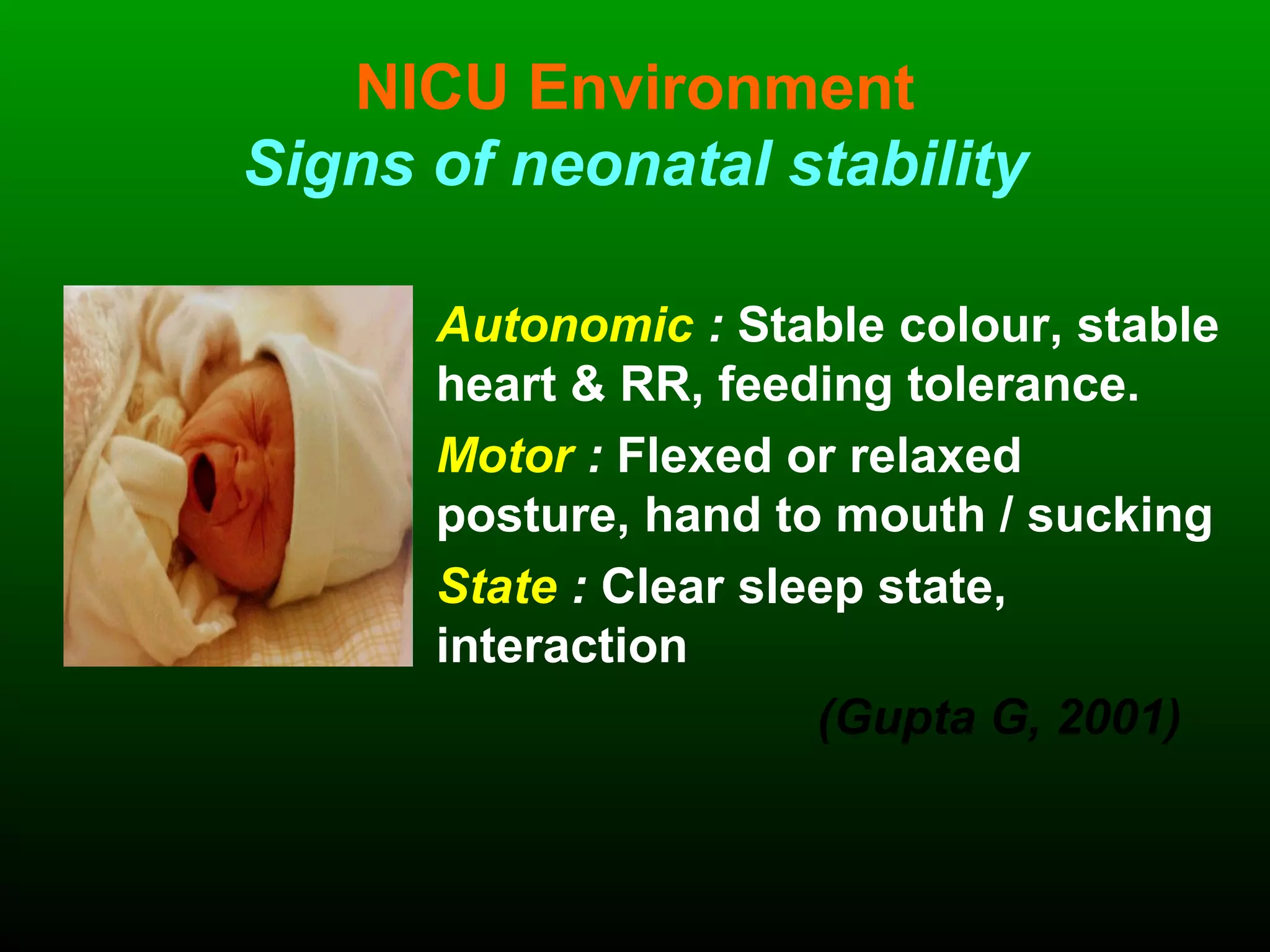 Developmentally supportive neonatal care | PPT