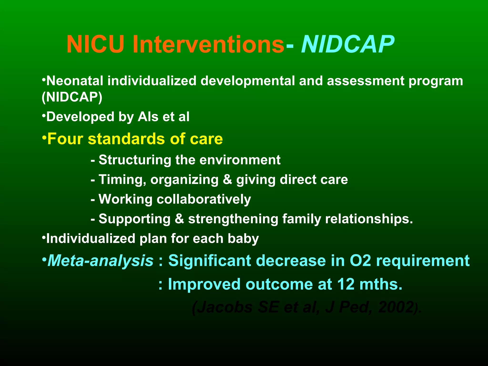 Developmentally supportive neonatal care | PPT