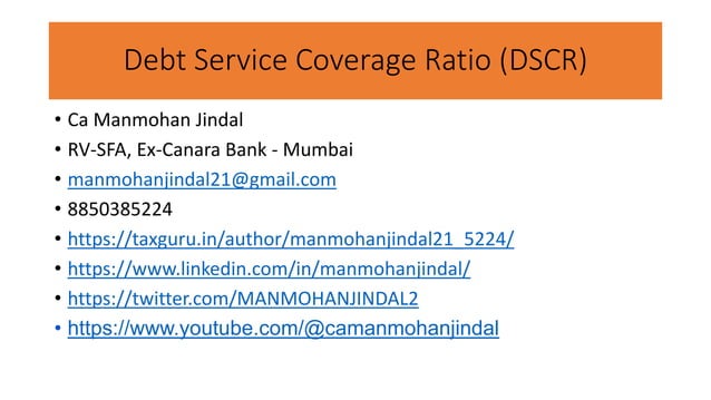 Debt Service Coverage Ration - Meaning, understanding the DSCR | PDF | Business | Business and ...