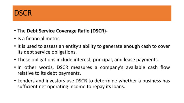 Debt Service Coverage Ration - Meaning, understanding the DSCR | PDF | Business | Business and ...