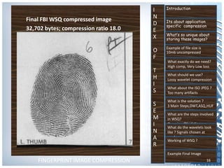 Fingerprint_compression | PPTX | Data Storage and Warehousing | Computing
