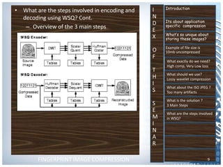 Fingerprint_compression | PPTX | Data Storage and Warehousing | Computing
