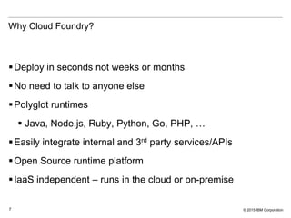 Platform as a Service - CloudFoundry and IBM Bluemix - Developer South Coast | PPTX