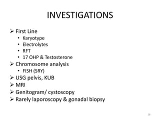 Approach to DSD (Ambiguous genitalia) | PPTX