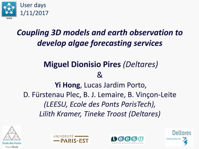 DSD-INT 2017 Coupling 3D models and earth observation to develop algae forecasting services ...