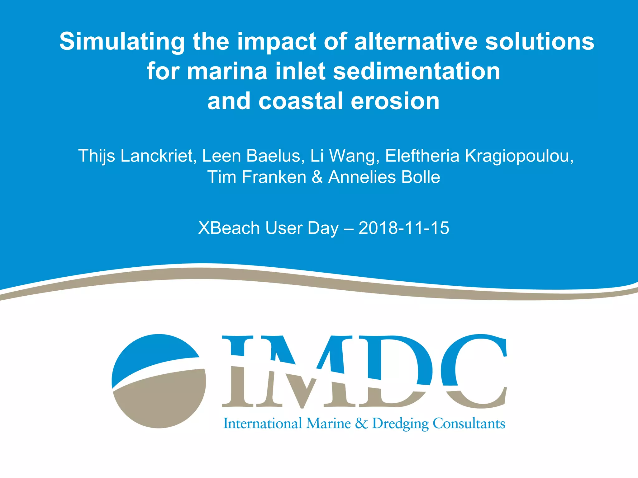 DSD-INT 2018 Simulating the impact of alternative solutions for marina ...