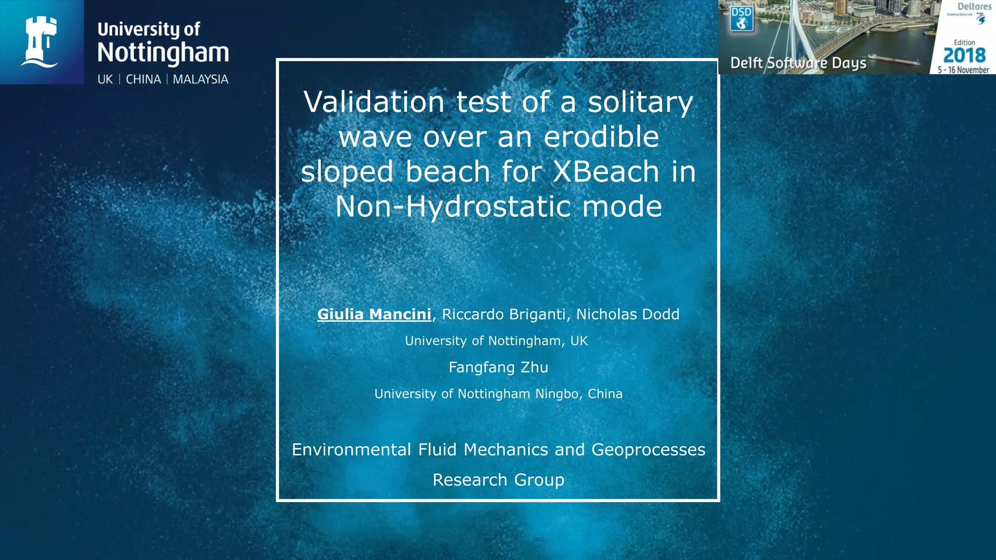 DSD-INT 2018 Validation test of a solitary wave over an erodible sloped ...