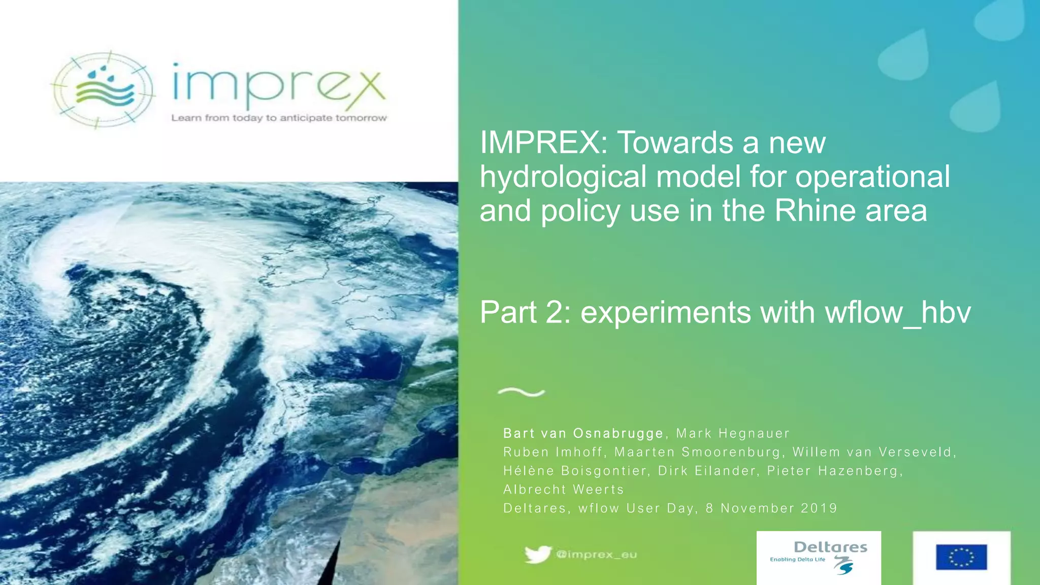 DSD-INT 2019 A new hydrological modelling framework for the Rhine - van Osnabrugge | PPT
