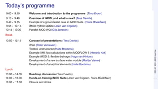 DSD-INT 2022 iMOD User Day Welcome and programme - Kroon | PPT