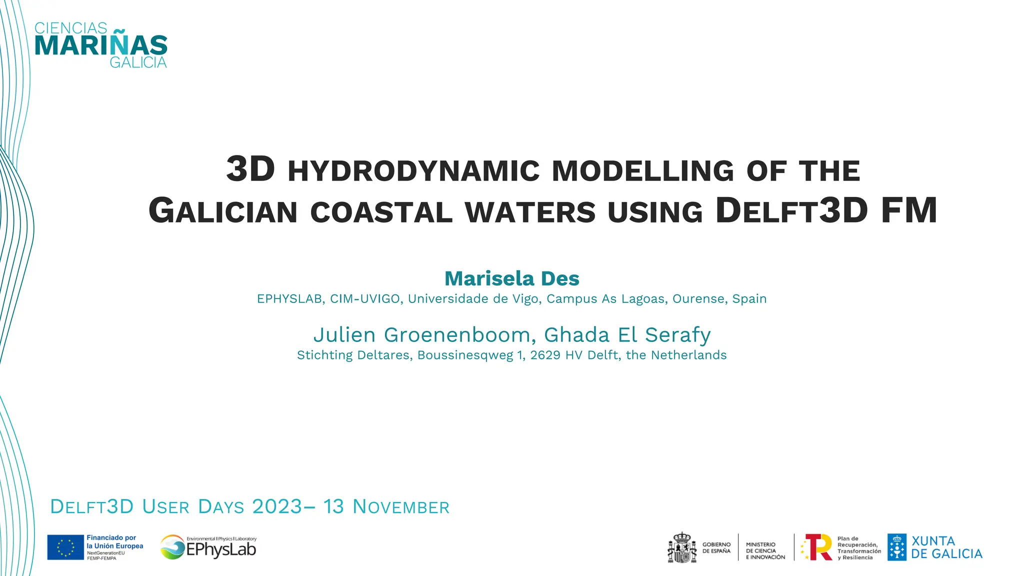 DSD-INT 2023 3D hydrodynamic modelling of the Galician coastal waters using Delft3D FM - Des ...