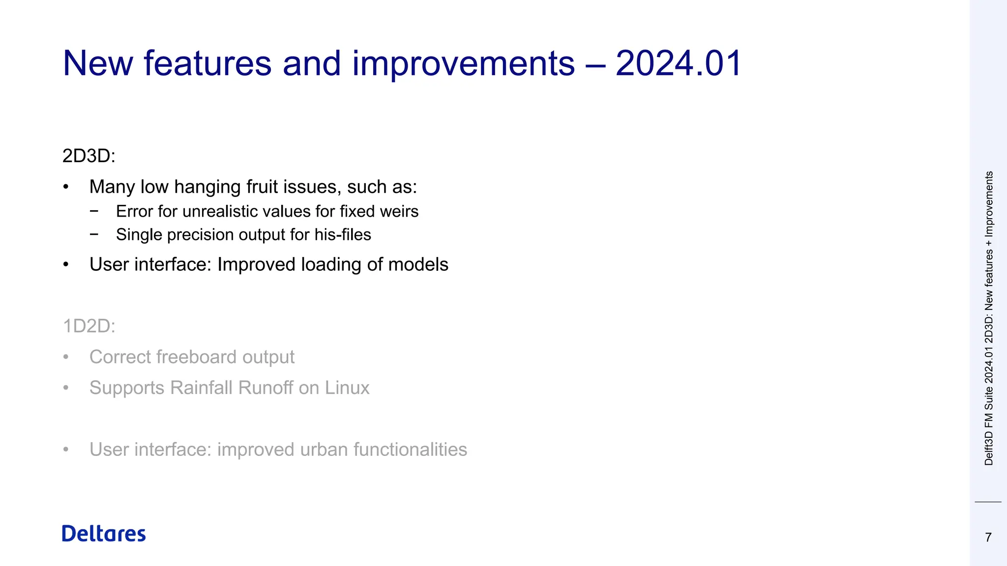 DSD-INT 2023 Delft3D FM Suite 2024.01 2D3D - New features + Improvements - Geertsema | PDF