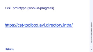 DSD-INT 2023 Demo Climate Stress Testing Tool (CST Tool) - Taner | PPT