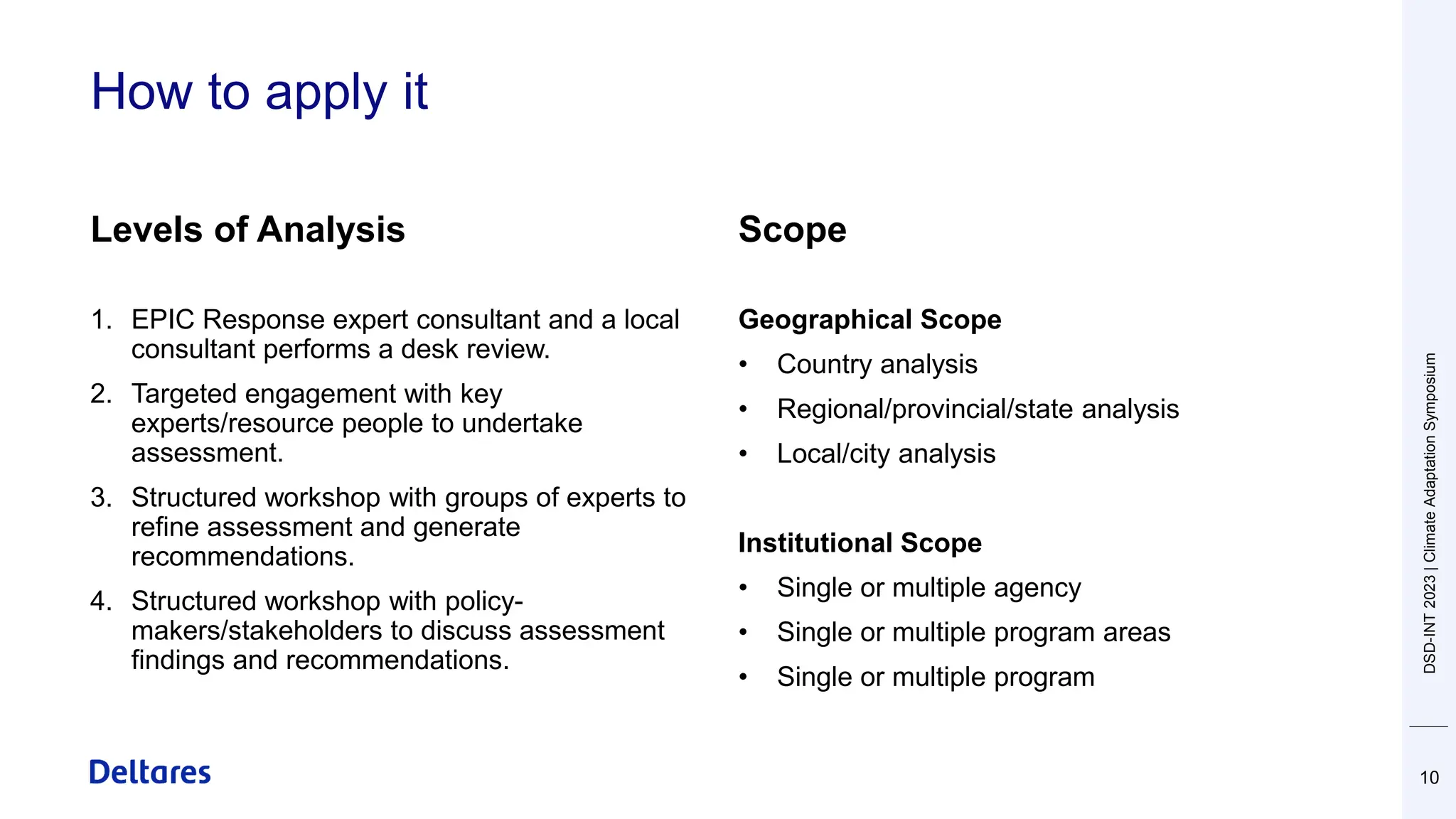 DSD-INT 2023 Demo EPIC Response Assessment Methodology (ERAM) - Couvin ...
