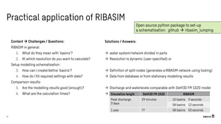 DSD-INT 2023 Parameterization of a RIBASIM model and the network lumping approach - Nomden | PPT