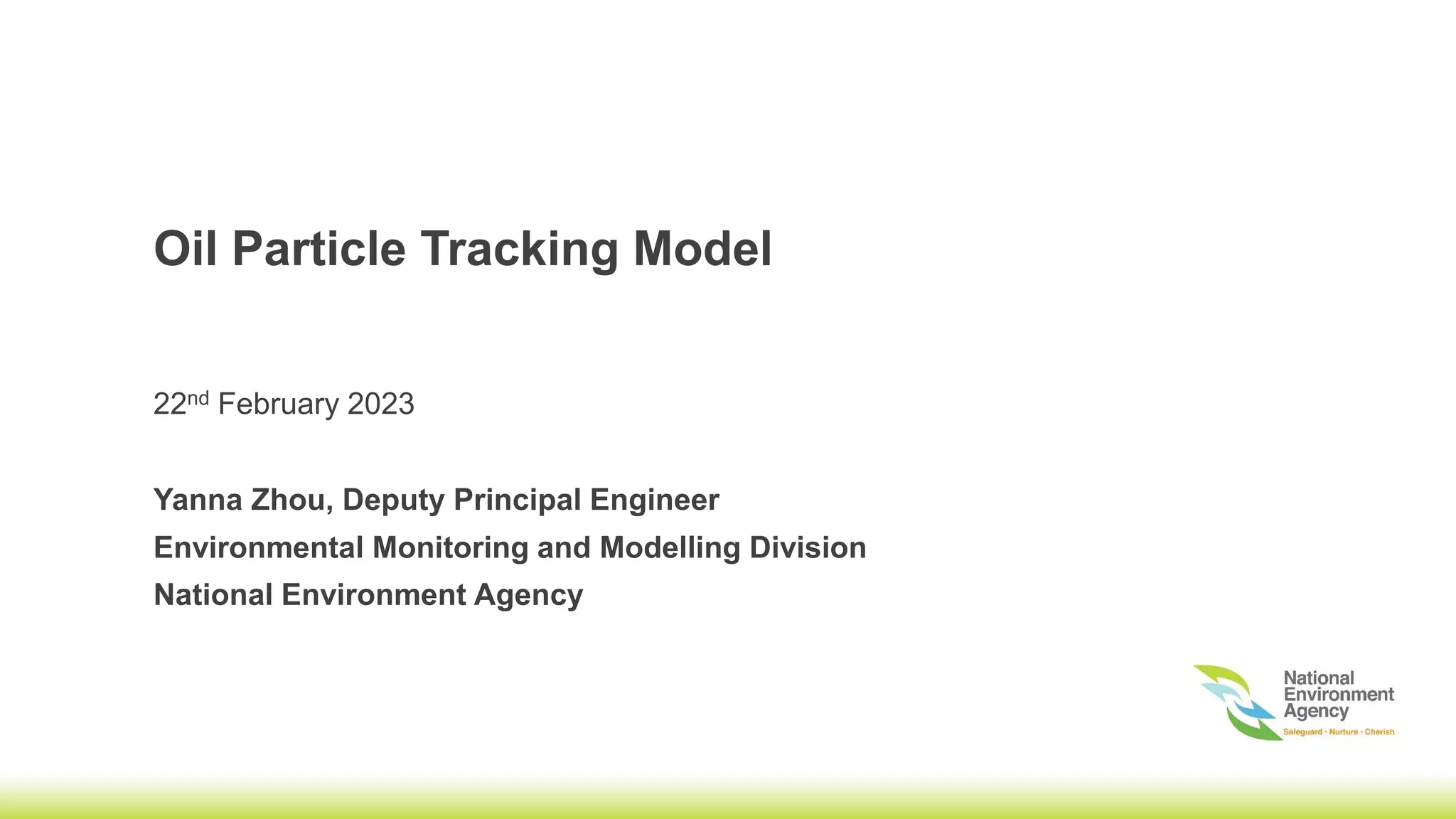 DSD-SEA 2023 Oil Particle Tracking Modelling - Zhou | PPT