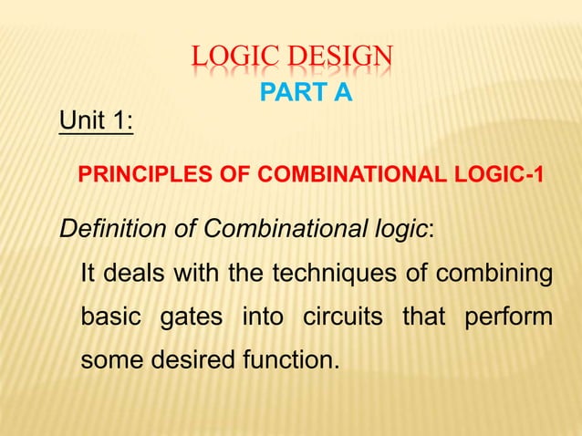 Principles of Combinational Logic-1 | PPT