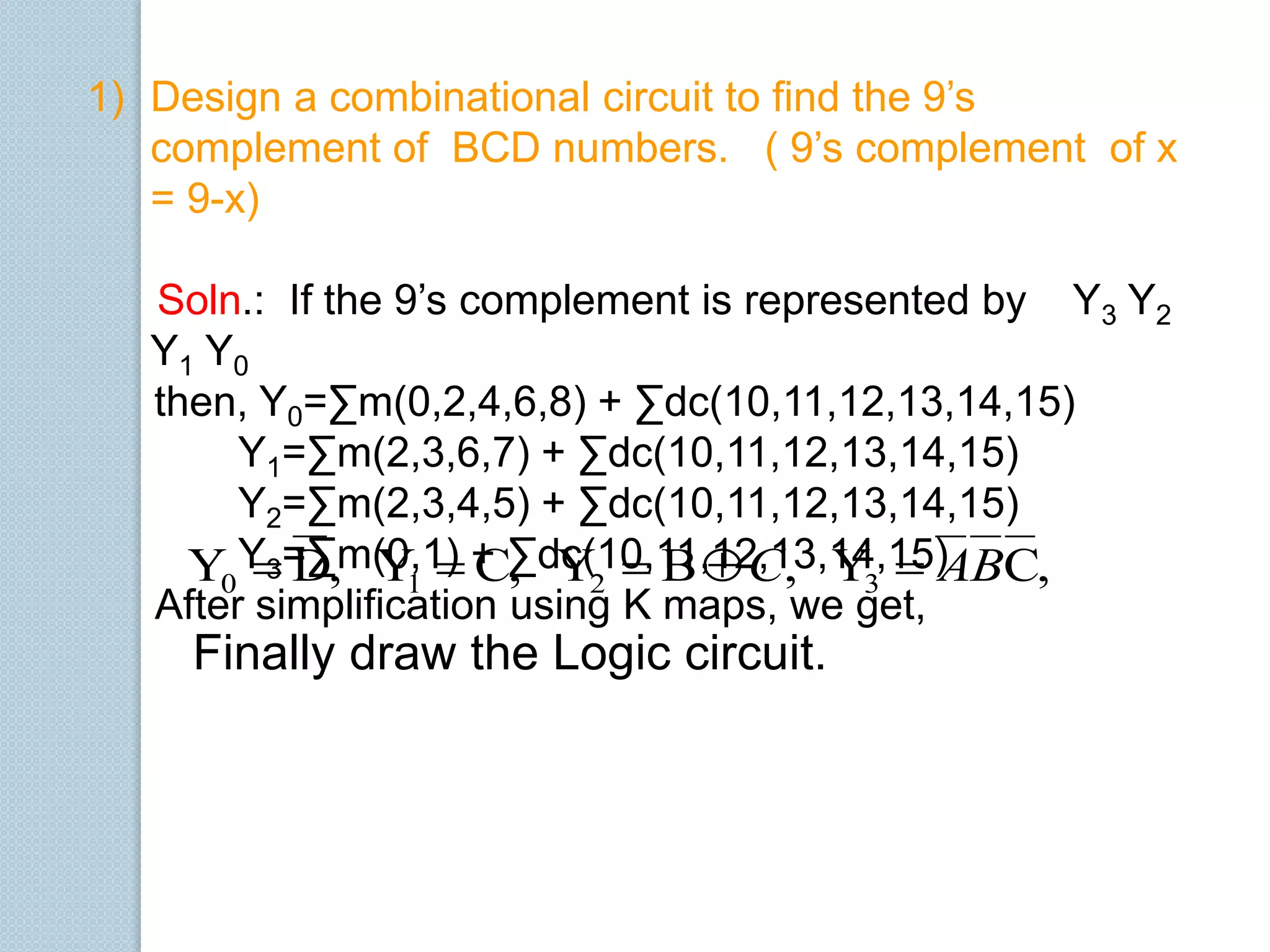 ANALYSIS & DESIGN OF COMBINATIONAL LOGIC | PPT
