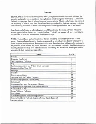 DSD Guidance on a Potential Shutdown | PDF