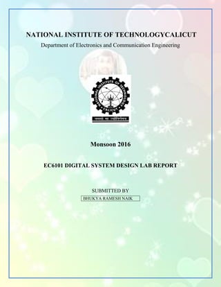 Digital System Design Lab Report - VHDL ECE | PDF