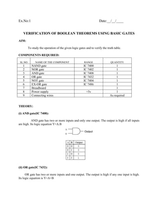 DIGITAL PRINCIPLES AND SYSTEM DESIGN LAB MANUAL | PDF