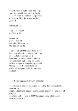 DSDM Case Study Improving Outcomes through Agile.docx