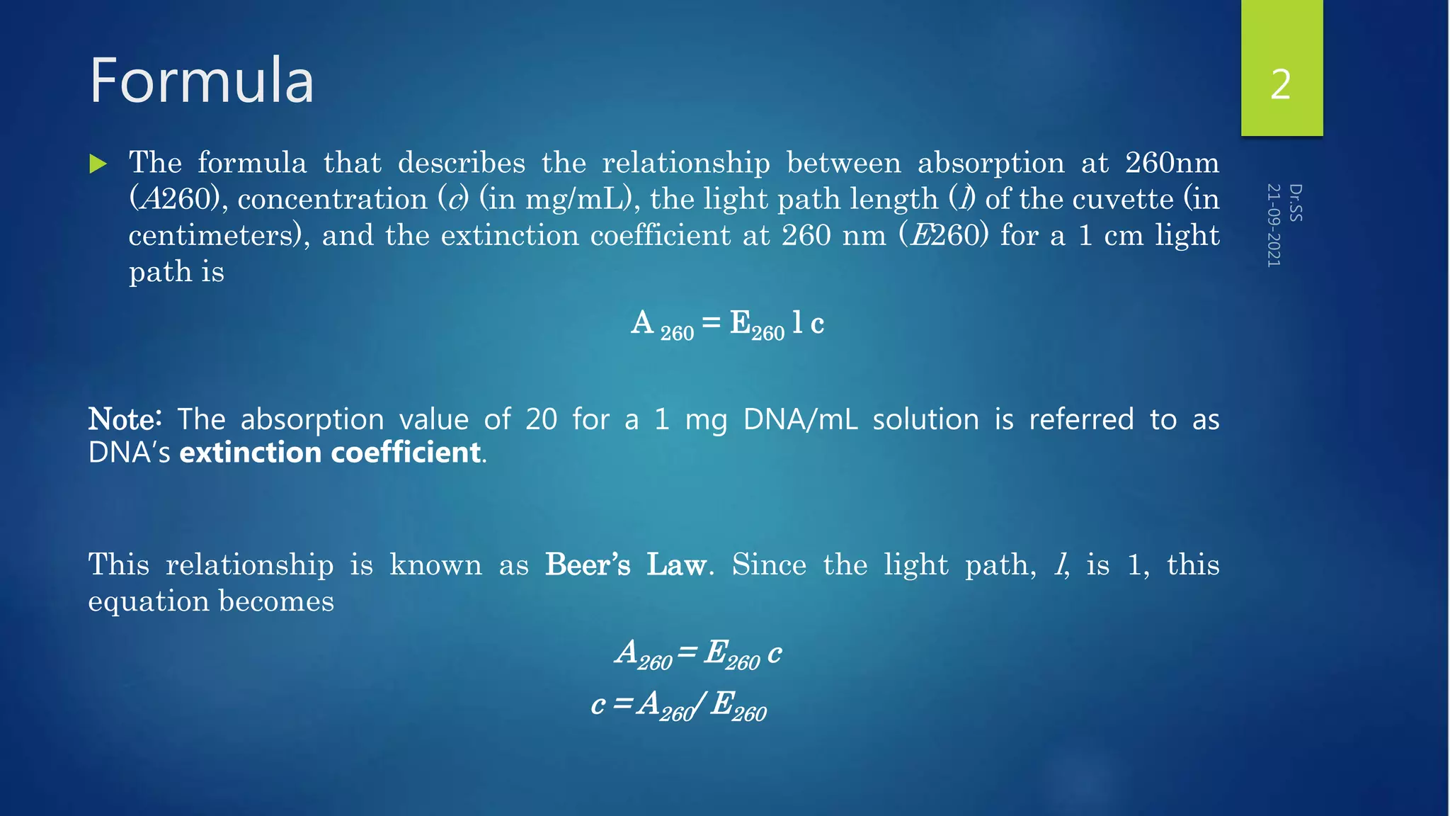 Calculation of ds DNA Concentration | PPT