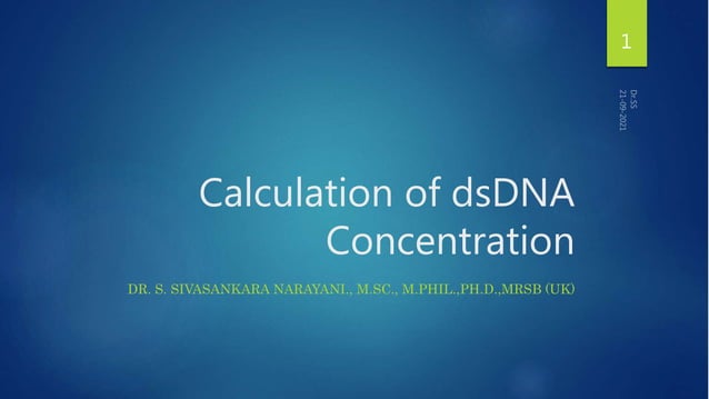 Calculation of ds DNA Concentration | PPT