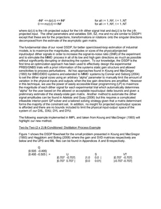 Dither Signal Design Problem (DSDP) for Closed-Loop Estimation Industrial Modeling Framework ...