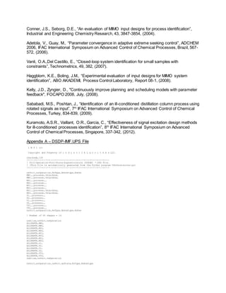 Dither Signal Design Problem (DSDP) for Closed-Loop Estimation Industrial Modeling Framework ...
