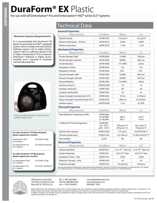 DuraForm Ex Plastic - SLS Systems - Material properties (EN) | PDF