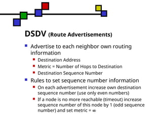 Destination sequence distance vector routing protocols | PPT