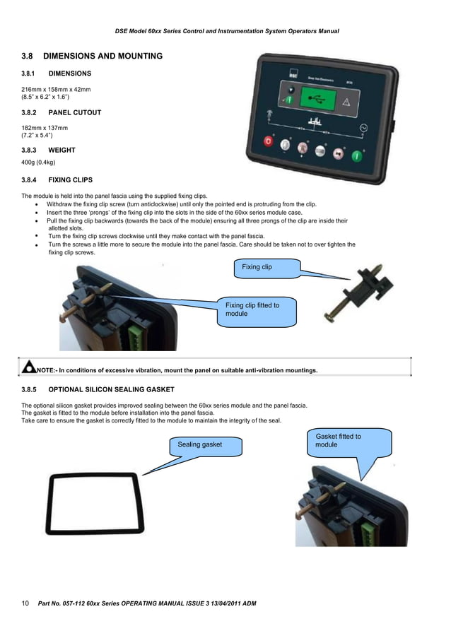 DSE 6010/20 - manual operation | PDF