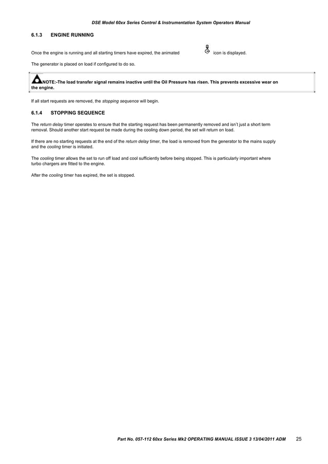 DSE 6010/20 - manual operation | PDF