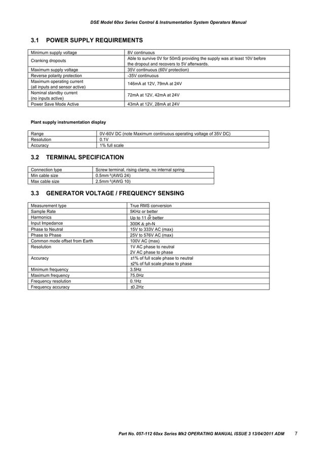 DSE 6010/20 - manual operation | PDF